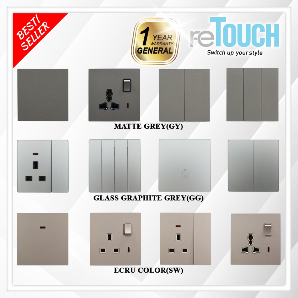 (NEW 2025) Retouch Thin+ Series 13A 16A 20A Light Switch / Double Pole ...