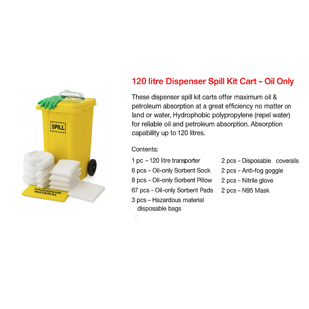 120 litre Dispenser Oil Spill Kit Cart - Fast, Reliable, and Portable ...