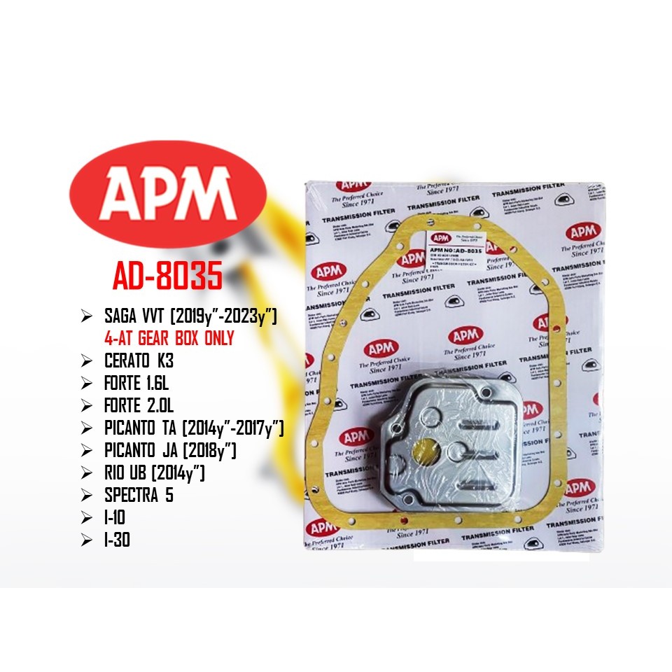 APM Transmission Auto Filter - Proton Saga VVT 19y"-23y" / Kia - Forte ...