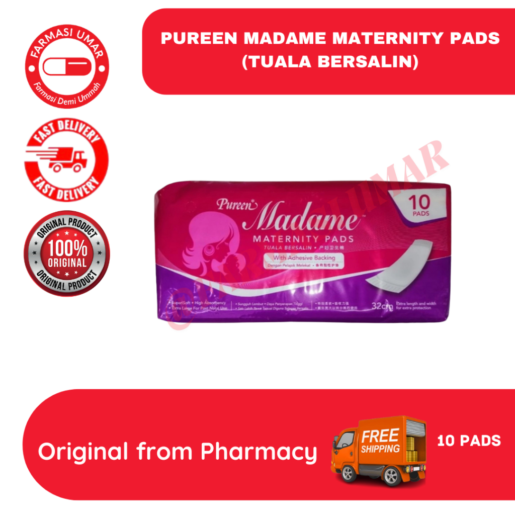 Pureen madame pad 10pcs Pad ibu bersalin (MATERINITY PADS 32CM ...