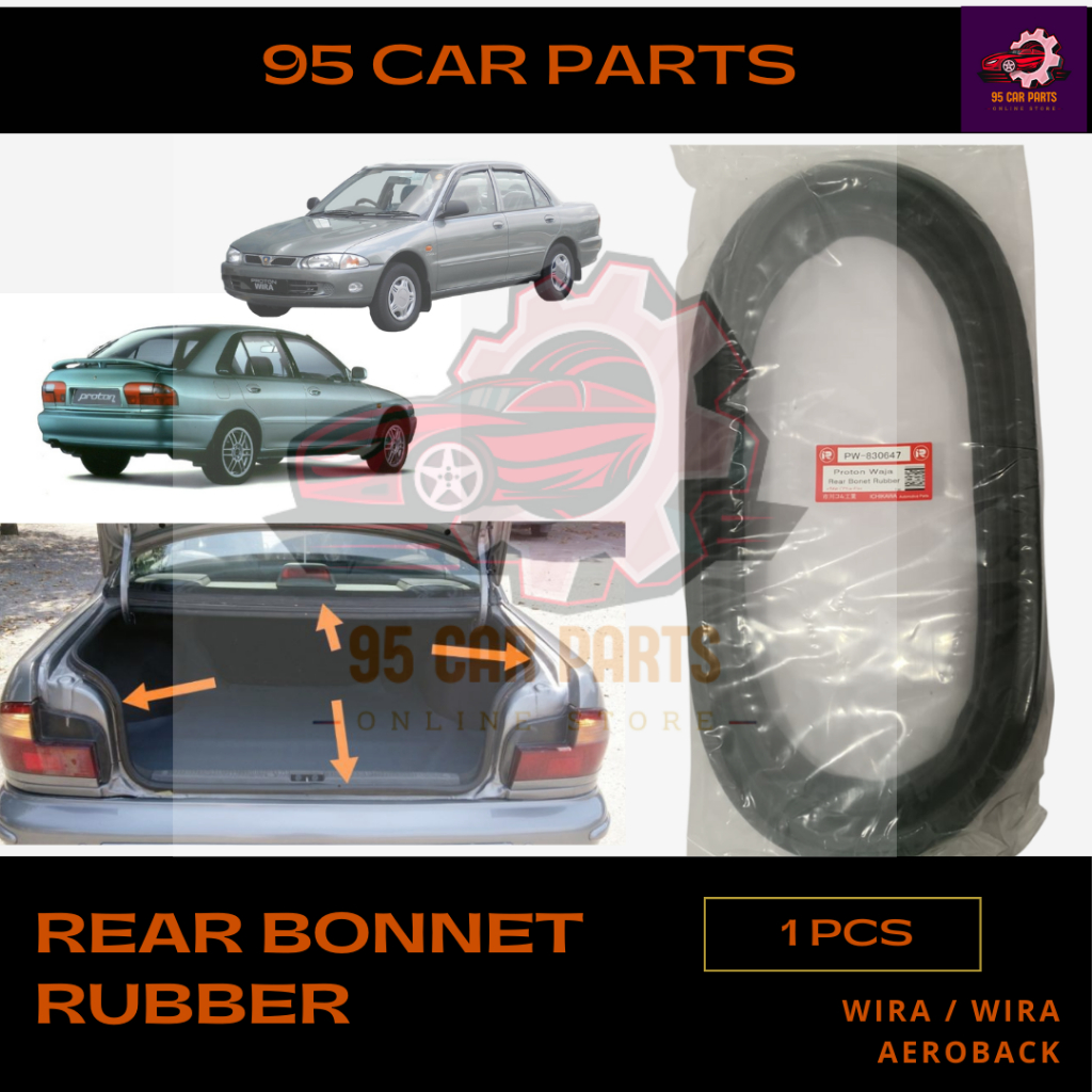 Proton Wira Sedan / Aeroback Rear Bonnet Rubber Japan Quality (ICHIKAWA) Getah Bonet Belakang ...