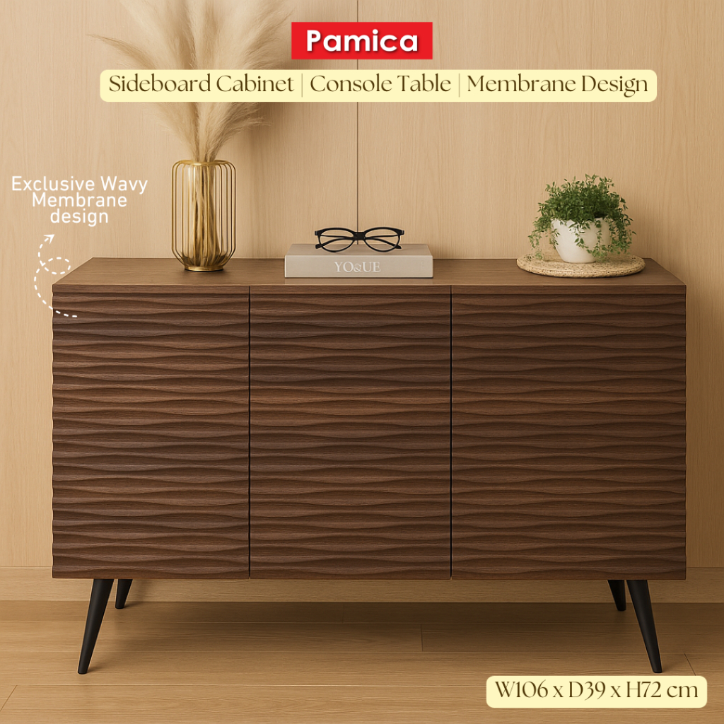 PAMICA Verona Wavy Membrane Sideboard Display Cabinet Storage Drawer ...