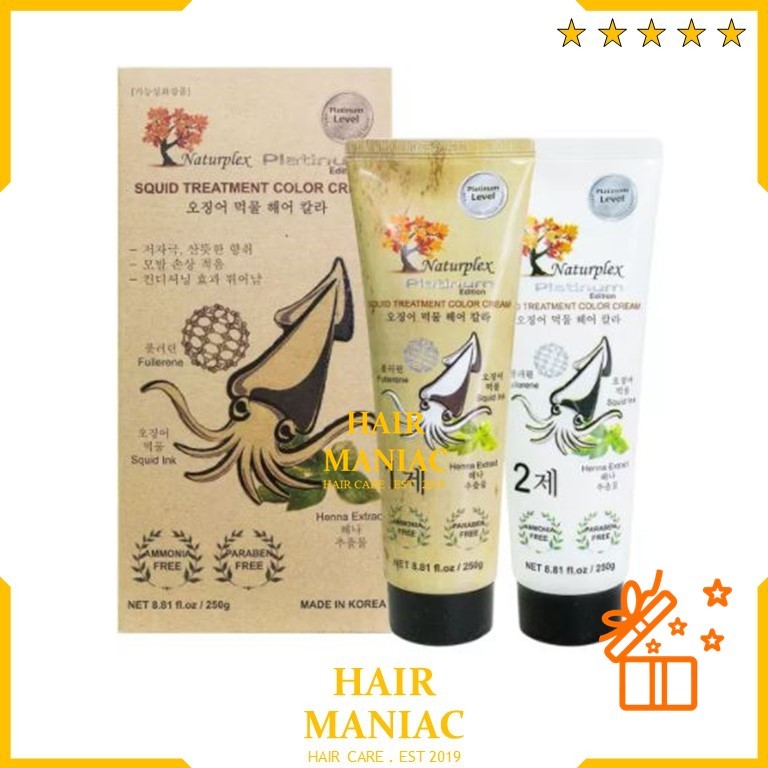 Naturplex Korea Squid Ink Treatment Color Hair Dye Cream 250G X2 (Free ...