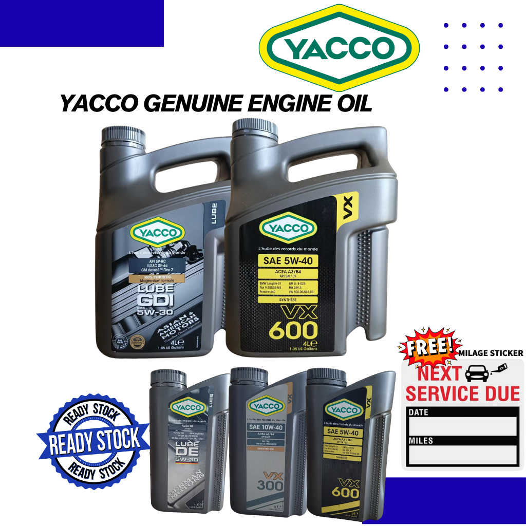 【LAST STOCK】100% Original YACCO Motor Oil Genuine Engine Oil 车 黑油 润滑油 ...
