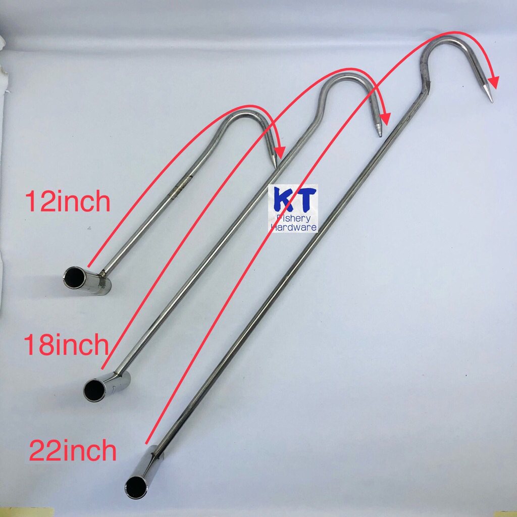 Stainless steel Long T hook Cangkuk 12" 18" 22" T 不锈钢 白钢 T形长勾 手勾 丁字勾 打勾 ...