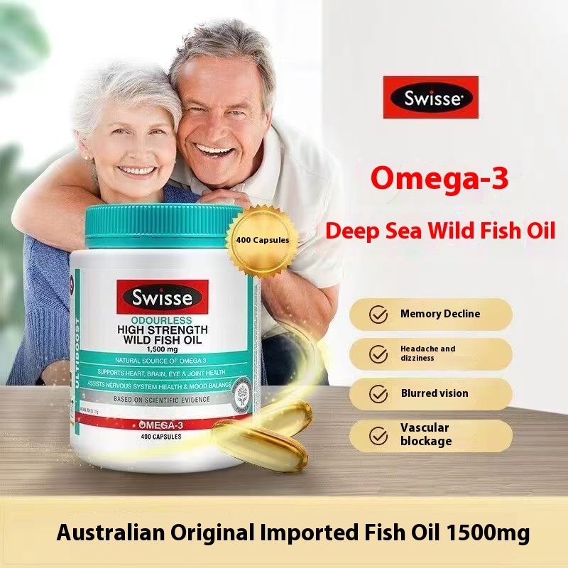 Swisse High Strength Wild Fish Oil 1500mg 400 Capsules Odourless Omega ...