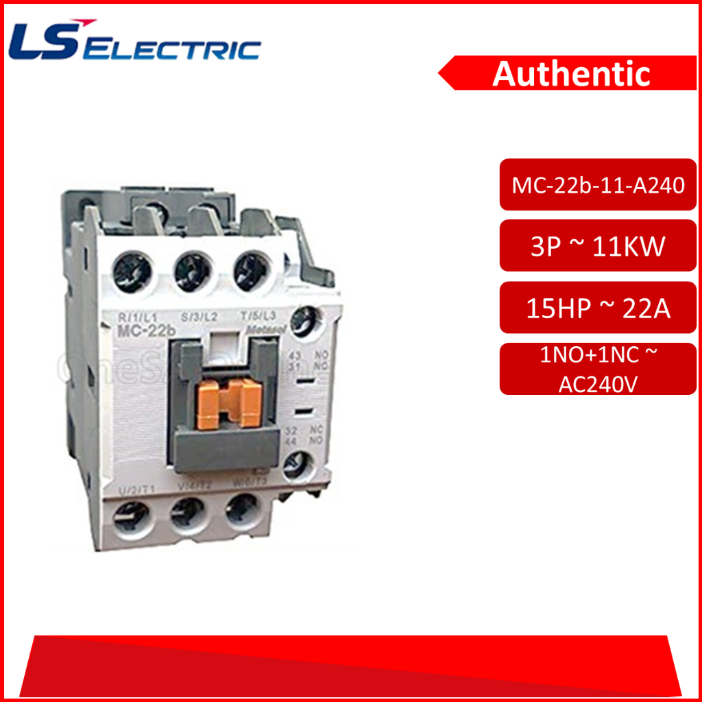 LS CONTACTOR 11KW/15HP AC240V(MC-22b-11-A240) | Shopee Malaysia