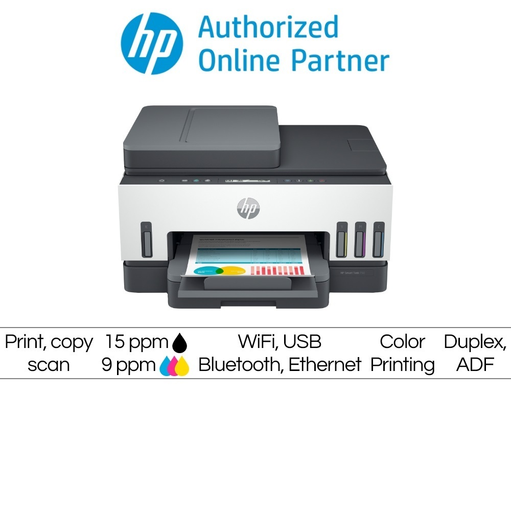 HP Smart Tank 750 All-in-One Printer (Print, Scan, Copy, Auto Duplex ...