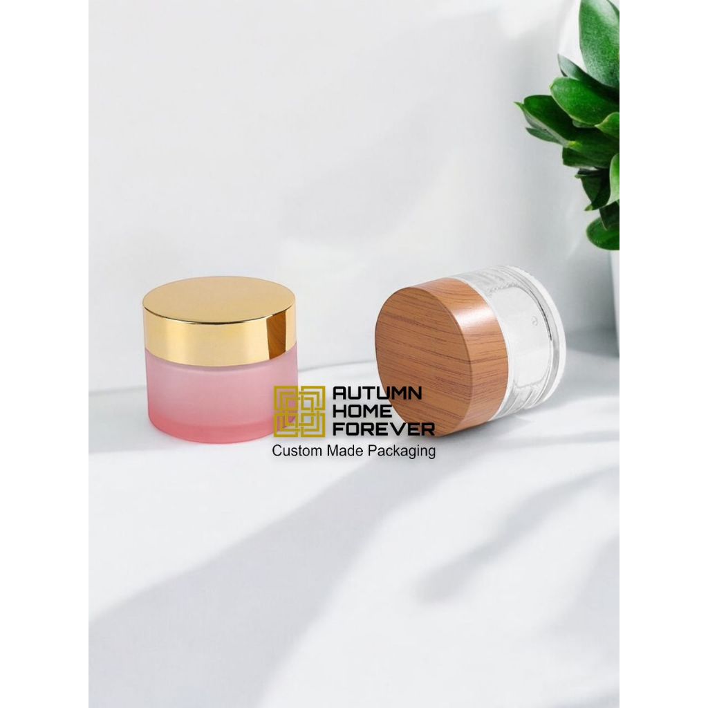 Custom Glass Cream Jar, 5g 10g 15g 20g 25g 30g 50g 100g, Matte Frosted Glass Cream Jar, Pink Jar ...
