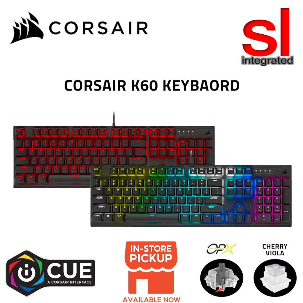 CORSAIR K60 Pro RGB / Red LED / Tenkeyless TKL / Full Size Backlit ...