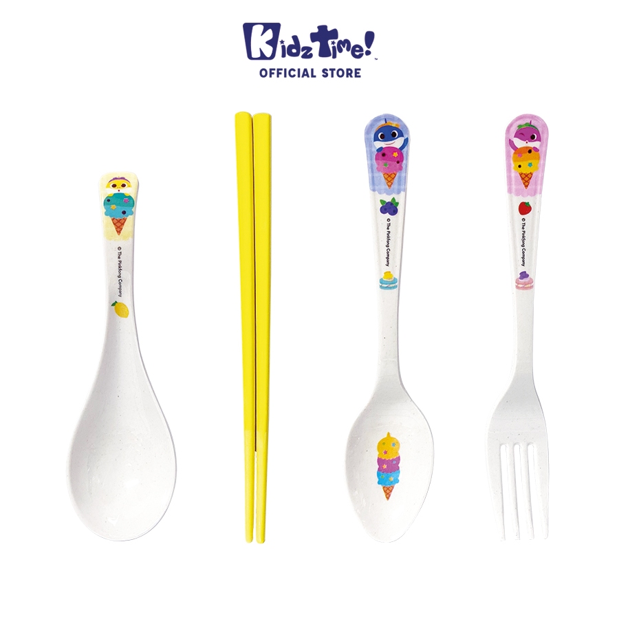 Pinkfong Baby Shark 4 in 1 Children Kids Tableware Melamine Cutlery Set ...