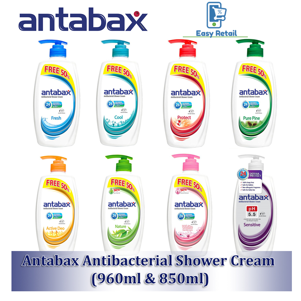 Antabax Antibacterial Shower Cream 960ml / Sensitive 850ml | Shopee ...