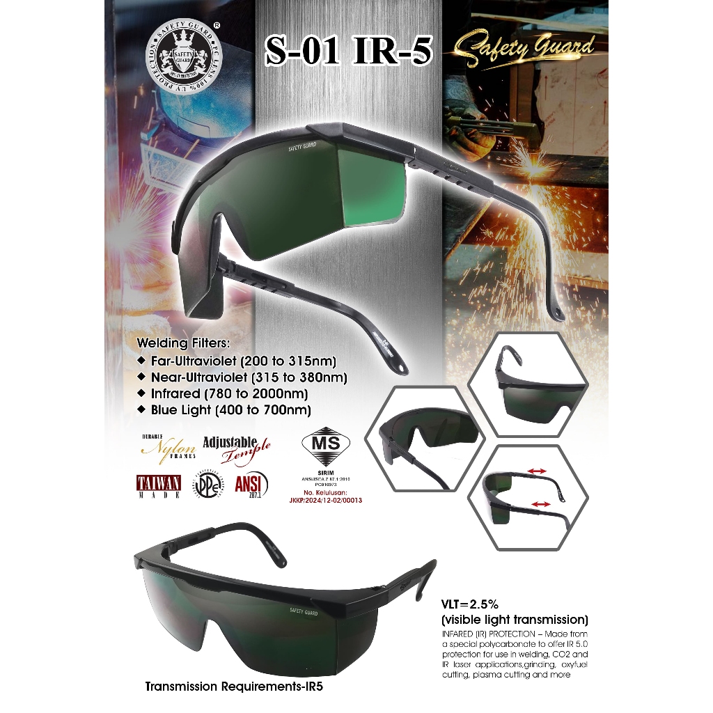 IPL Hair Remover / Welding Filters Goggles Infrared IR Protection Sirim ...
