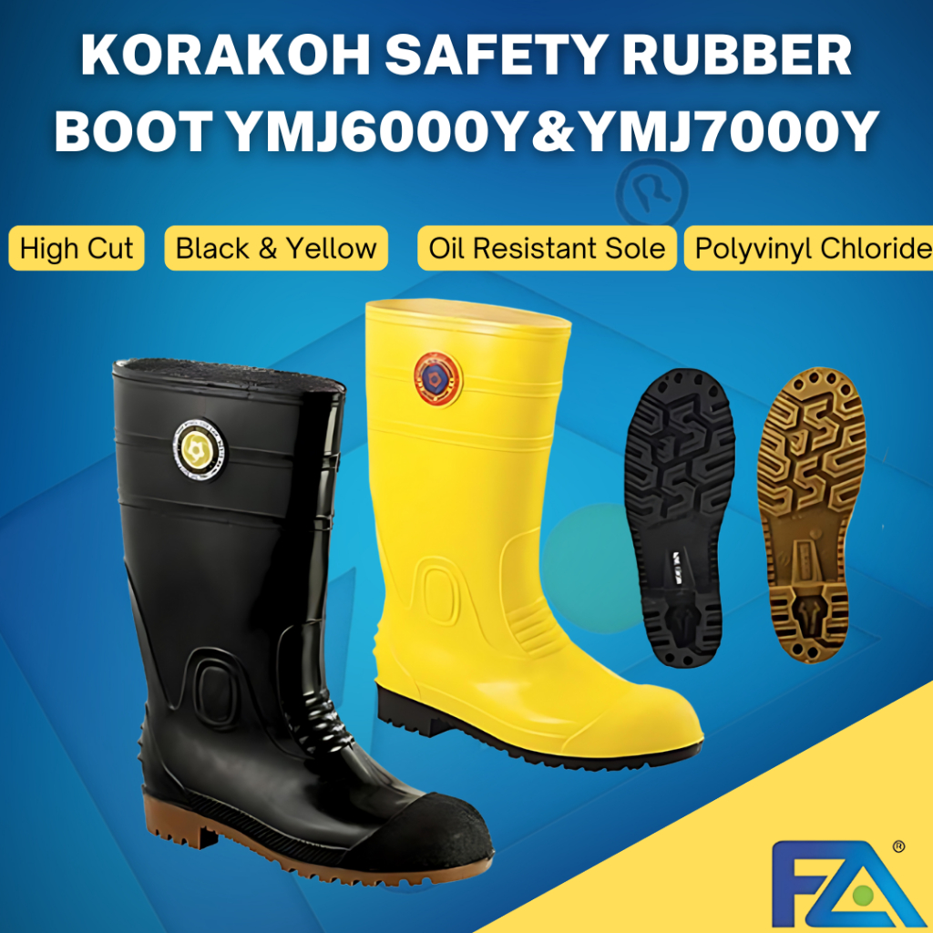 Korakoh Safety Rubber Boot / Kasut Kebun / Kasut Sawah / Kasut Kerja ...