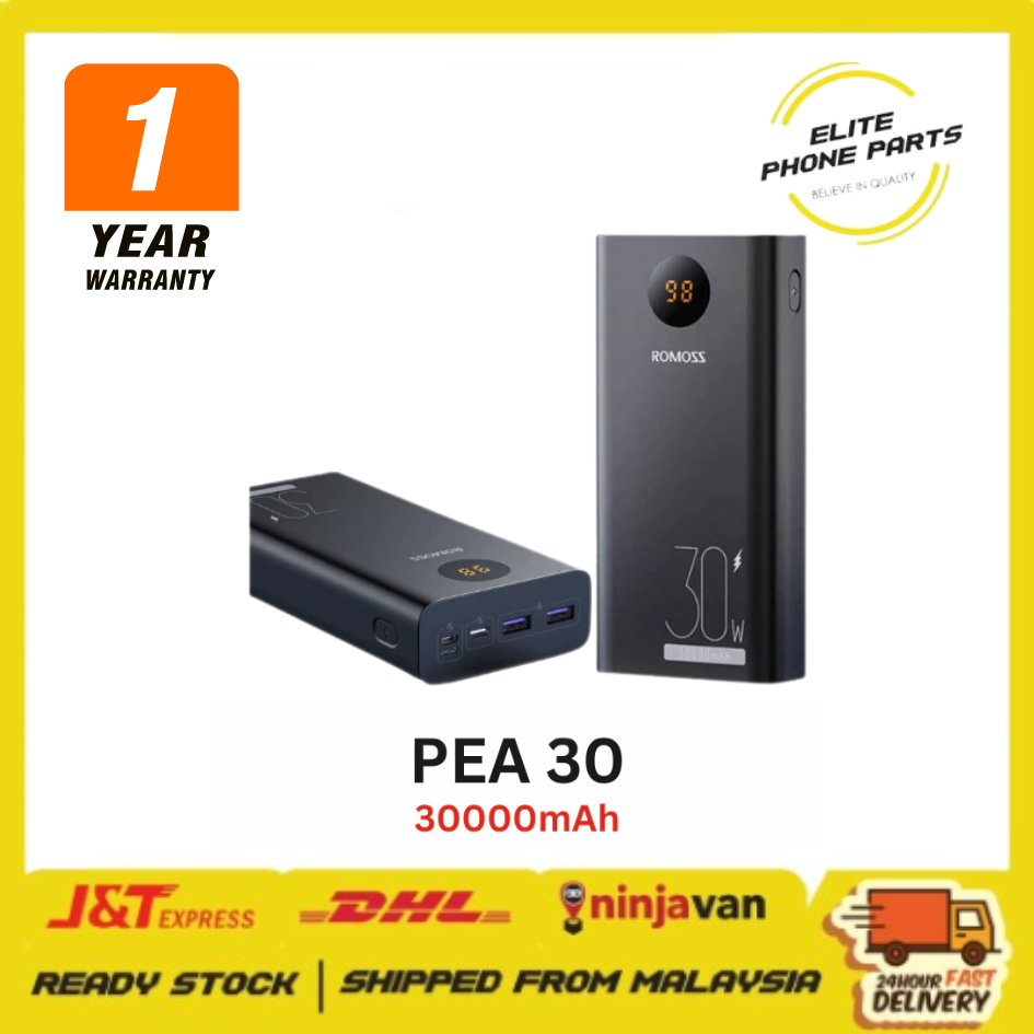 Romoss PEA30 (30000 mAh) Fast Charge Powerbank lithium ion batteries ...