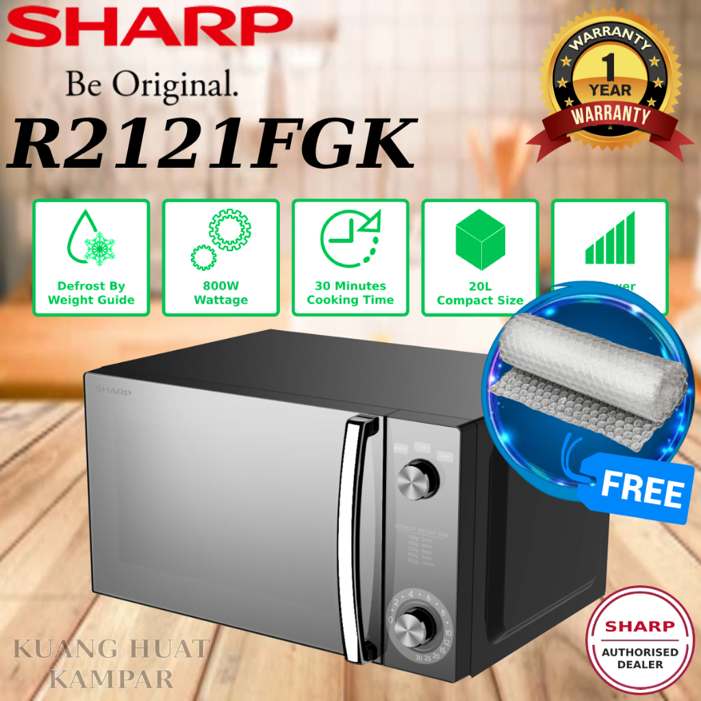 SHARP 23L MECHANICAL DIAL FLATBED MICROWAVE R2321FGK / R-2321FGK ...