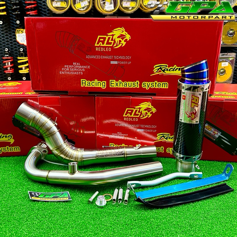 RED LEO RACING EKZOS OPEN Y15 LC135 CARBON BLACK MANIFOLD STAINLESS STEEL 32MM 35MM 38MM 42MM ...