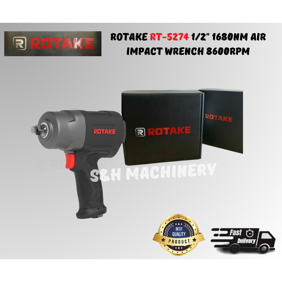 ROTAKE 1/2" Composite Lightweight & Powerful 3 Speed 1680Nm Air Impact Wrench RT-5274 | Shopee ...