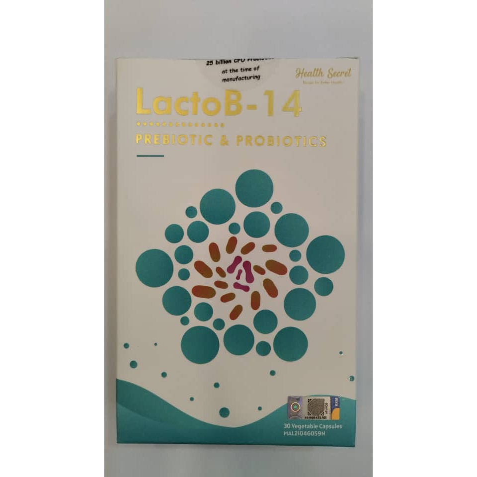 HEALTH SECRET LactoB - 14 Prebiotic & Probiotic (30 vegetable capsules ...