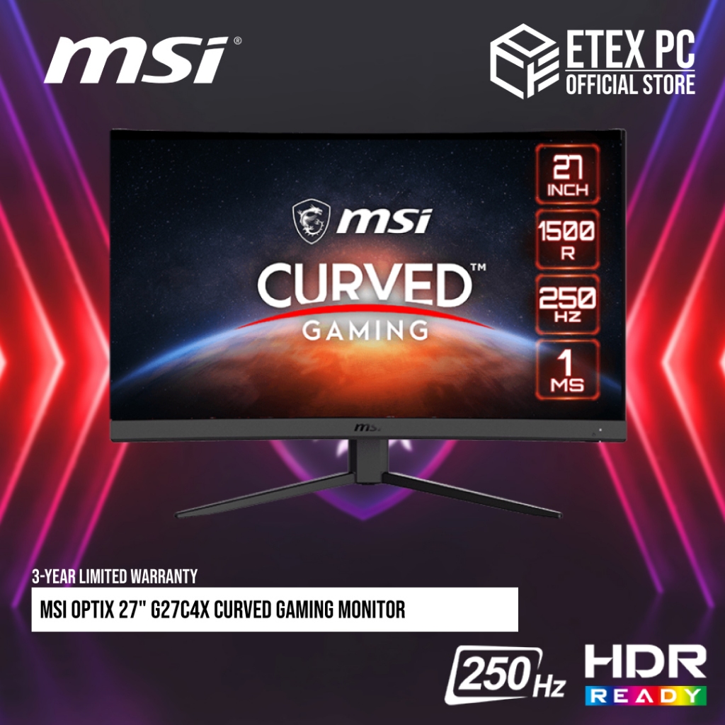 MSI Optix 27" G27C4X Curved Gaming Monitor - ( VA / FHD / 250Hz ...