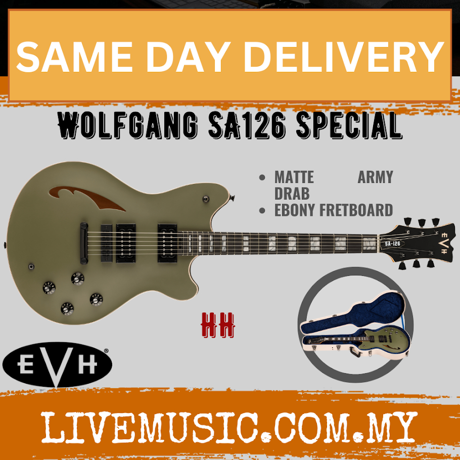 EVH Wolfgang SA126 Special Electric Guitar, Ebony FB, Matte Army Drab | Shopee Malaysia