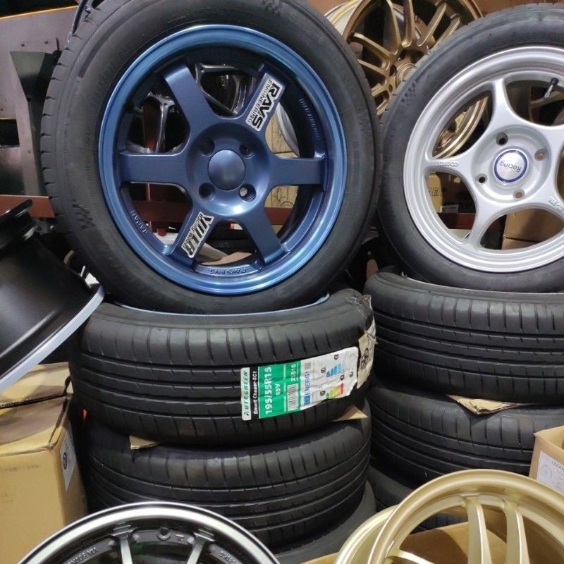 RIM BARU SET-15×7jj CE28/TE37/RPO1/SSR SIAP SEKALI TAYAR BARU(SET ...