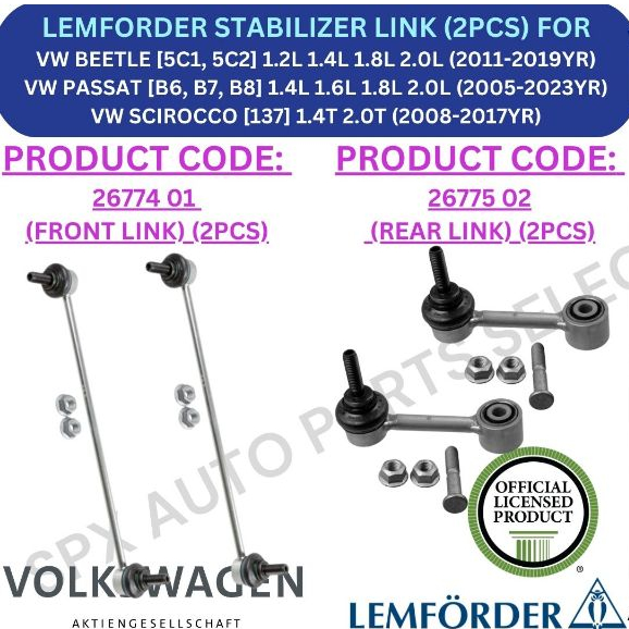 LEMFORDER GENUINE STABILIZER LINK (FRONT, REAR) FOR VW BEETLE [5C1, 5C2 ...