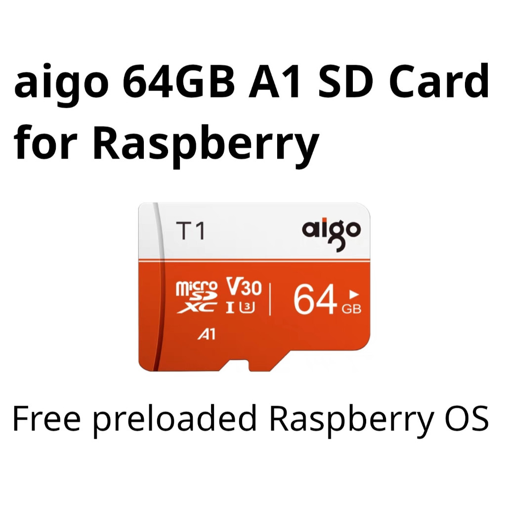 aigo 64GB A1 SD Card, free preloaded Raspberry Pi OS, local fast delivery | Shopee Malaysia