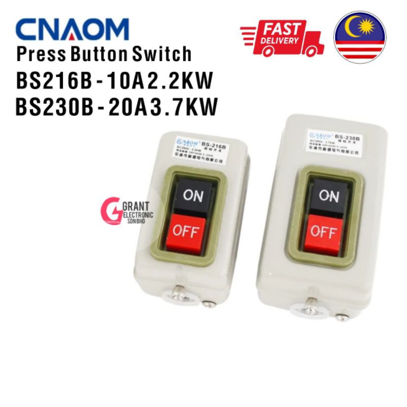 BS216B BS230B Power Pushbutton Switch Lock ON/OFF 3P Screw Terminal 2 ...