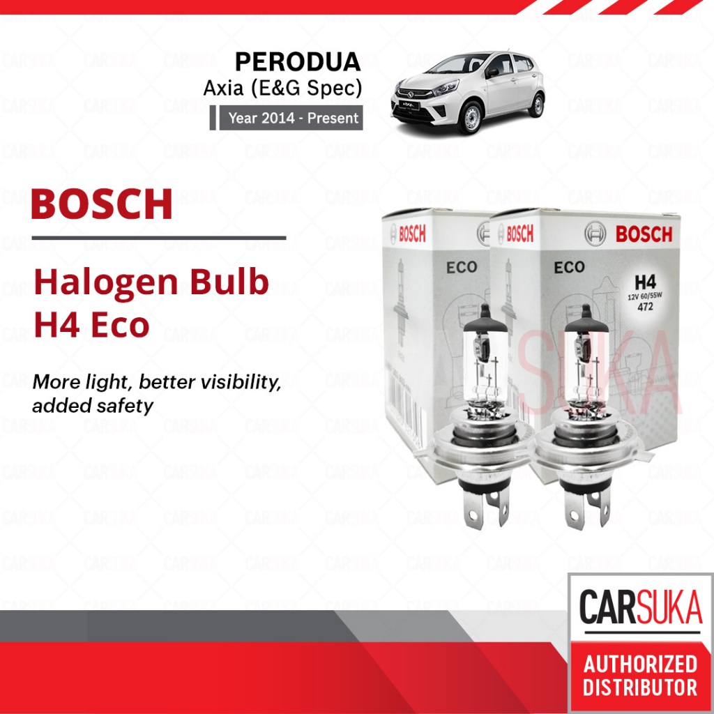 Bosch Halogen Headlight Bulb for Perodua Axia (60/55W) H4 | Shopee Malaysia