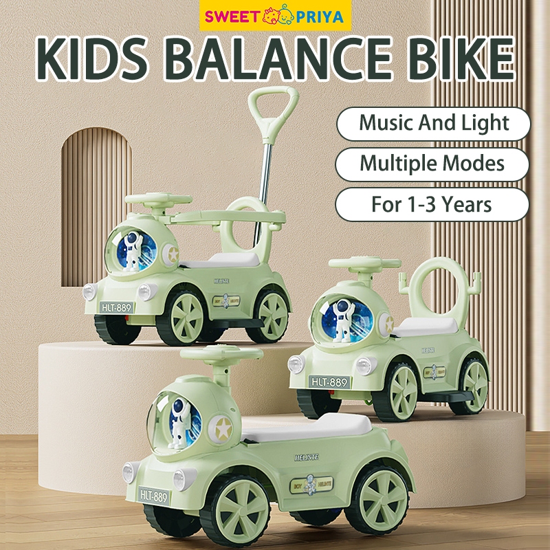 Kids 3-IN-1 Push Car Baby Four-wheel Vehicle Anti-rollover Balance Bike ...