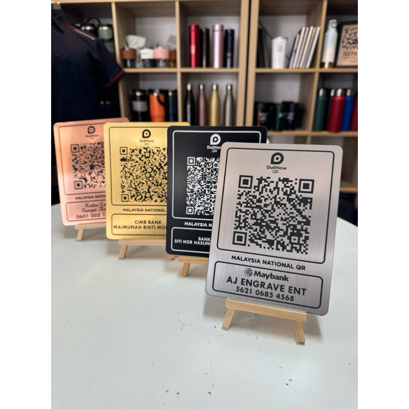 Engrave QR CODE + STAND / MAE PAY SCAN / QR PAY /QR KOD Ewallet ...