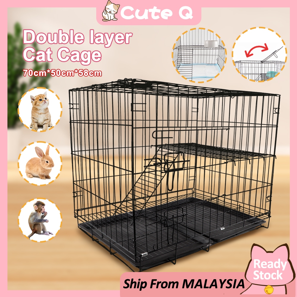 Cute Q cat cage premium sangkar kucing 2 tingkat sangkar kucing besar ...