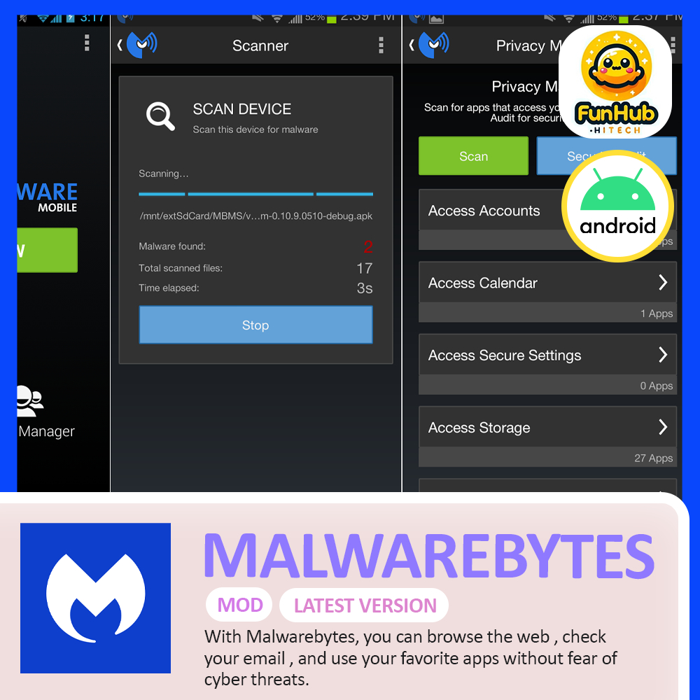Malwarebytes Security for Android ️⭐LIFETIME WARRANTY⭐ NO ADS | ANDROID ...