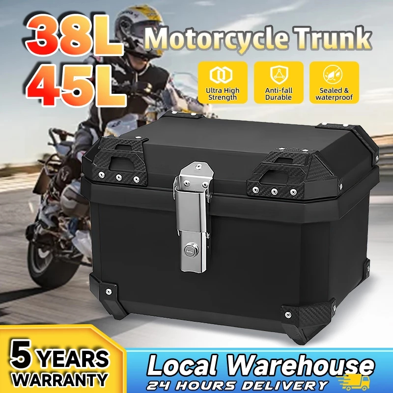 🔥TANKER ABS TOP BOX🔥 BOX 38L 45L Top Box Motorcycle Aluminium Top Box ...
