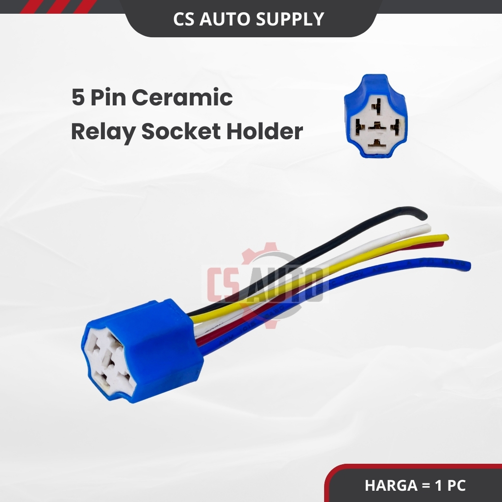 5pin Relay Socket Holder Ceramic Heat Resistant Pre Wired Mounting Base ...