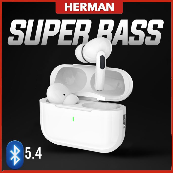 HERMAN TWS NEW Bluetooth Earphone 5.3 HIFI Wireless Headset Earpod ...
