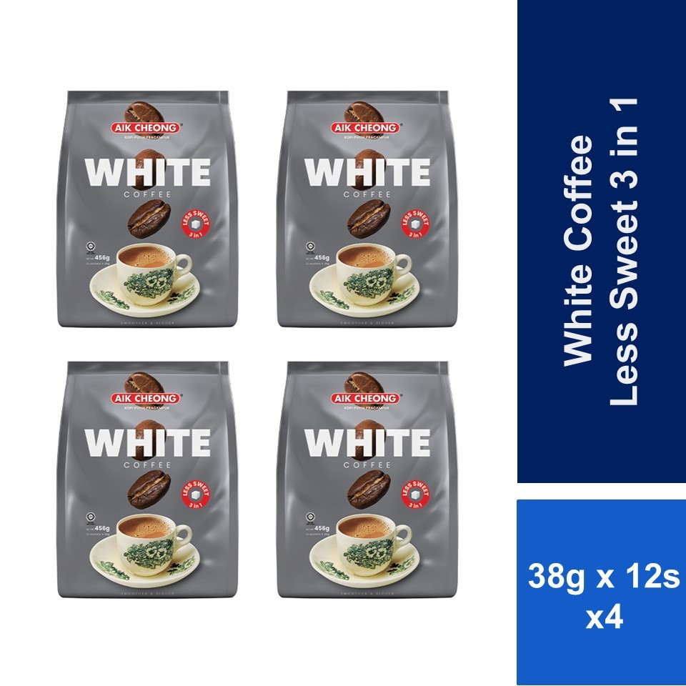[Bundle of 4] Aik Cheong 3 In 1 White Coffee Tarik Less Sugar (12s x 38g) | Shopee Malaysia