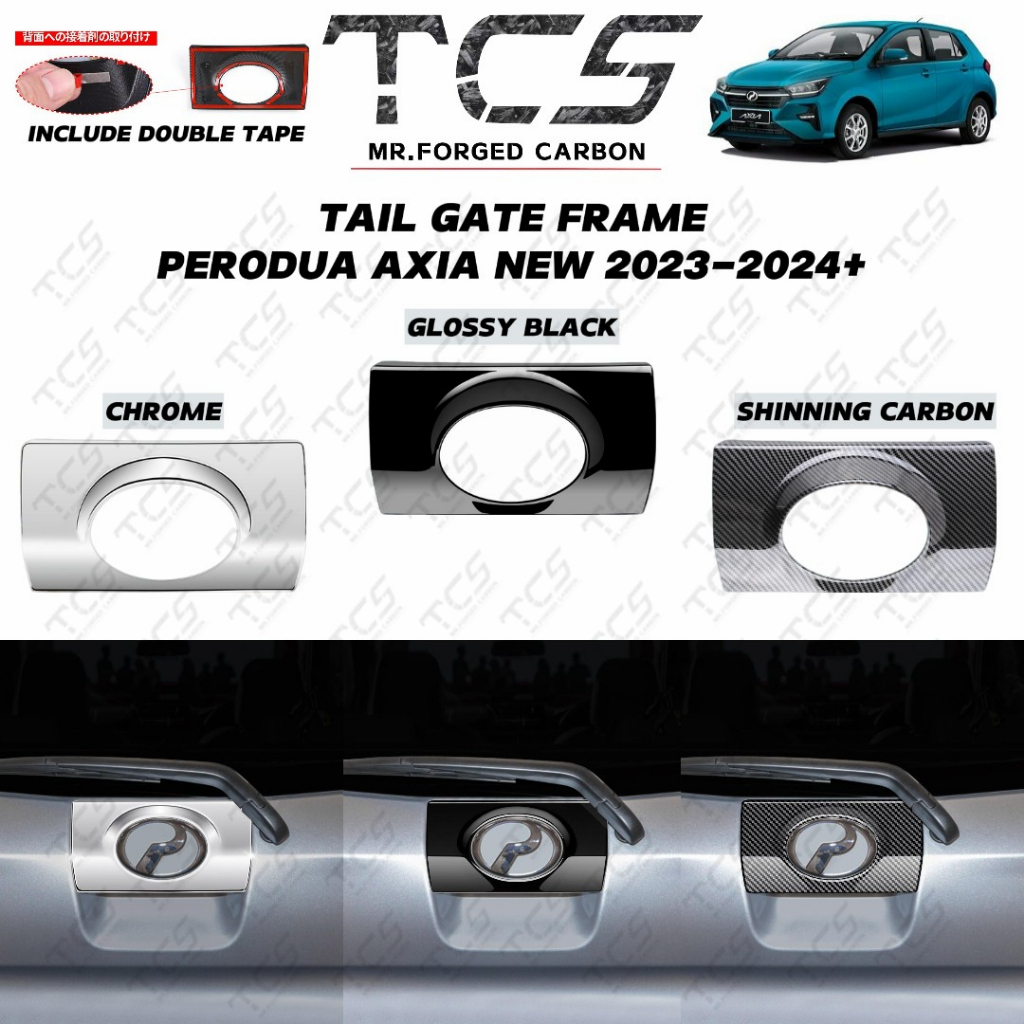 TCS NEW PERODUA AXIA 2023-2024+ CAR TAIL GATE FRAME COVER GARNISH ...
