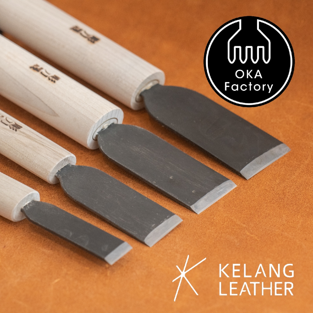 OKA Japanese-Style Leather Skiving Knife, with Polishing Compound. Made ...