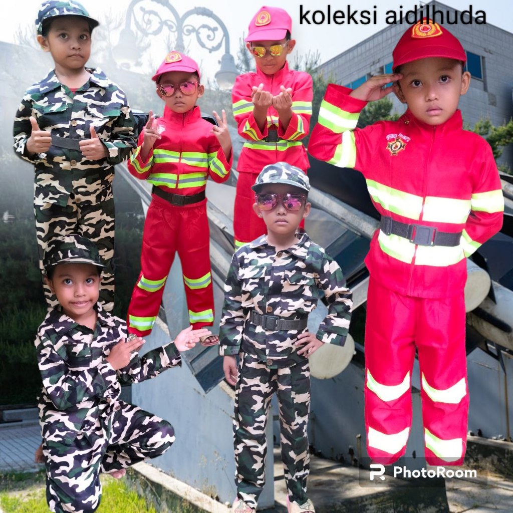 baju kerjaya budak atau baju pekerjaan budak /baju askar / army / bomba ...