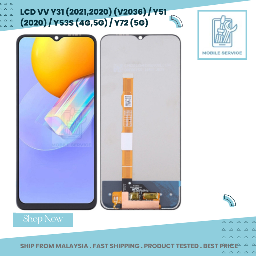 LCD VIV Y31 (2021,2020) (V2036) / Y51 (2020) / Y53S (4G,5G) / Y72 (5G ...