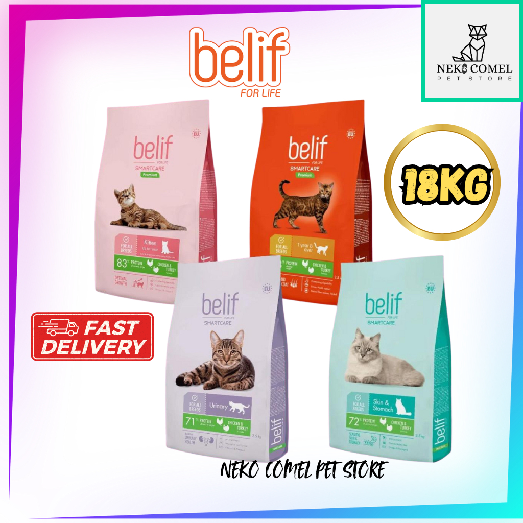 (18kg) Belif Cat Food Chicken & Turkey ( Kitten / Adult / Skin ...