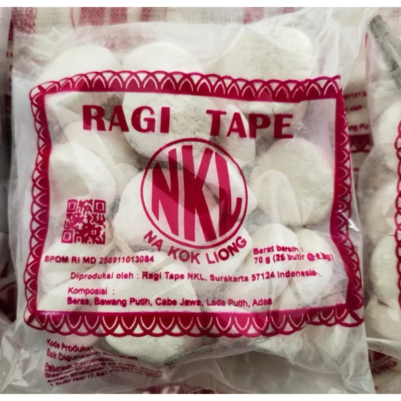RAGI TAPE TAPAI HARUM MANIS ENAK CANTIK NKL 70g KHAS INDONESIA 25 BUTIR ...