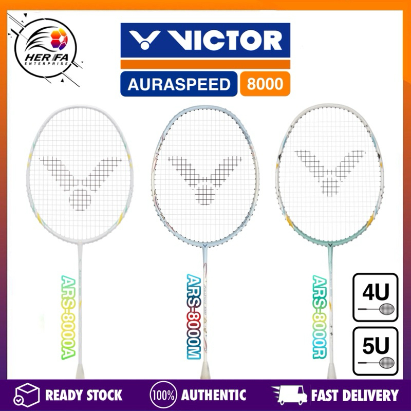 VICTOR Auraspeed 8000 4U & 5U Badminton Racket FREECORE ARS-8000R ARS ...