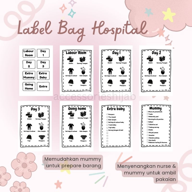LABEL BAG HOSPITAL / Sticker stiker Label Hospital Set 8 - Mudahkan ...