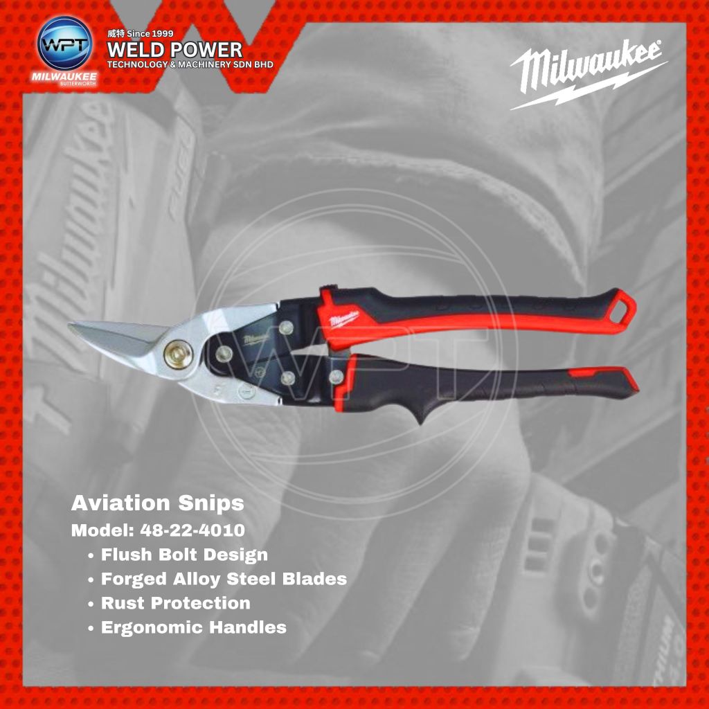 Milwaukee Aviation Snips (Model: 48-22-4010) | Shopee Malaysia