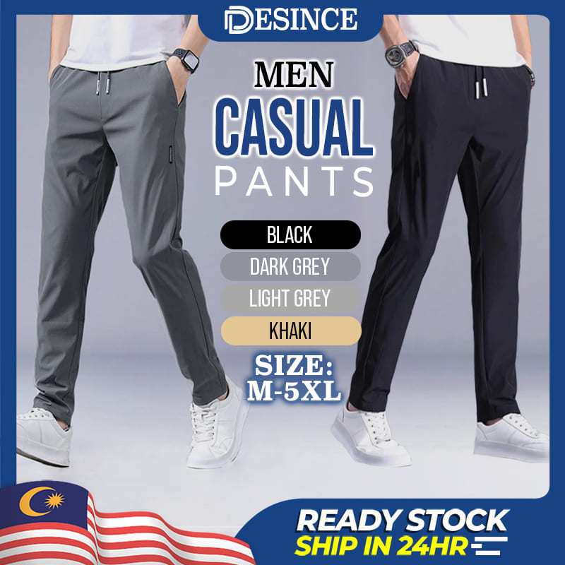 🇲🇾 DESINCE Men Casual Pants Man Long Pants Sports Wear Seluar Lelaki ...
