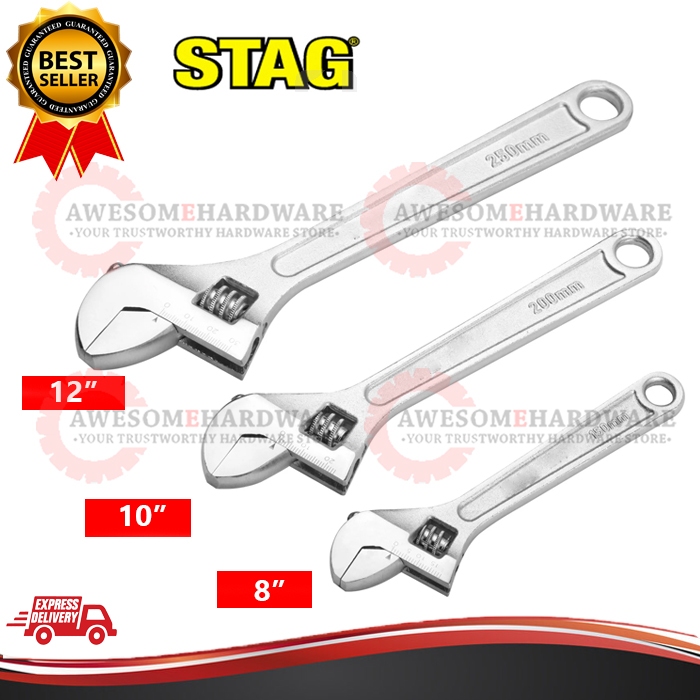 (8"/10"12") STAG BRAND ADJUSTABLE WRENCH FIX SPANNER SPANA HIDUP BOLEH ...
