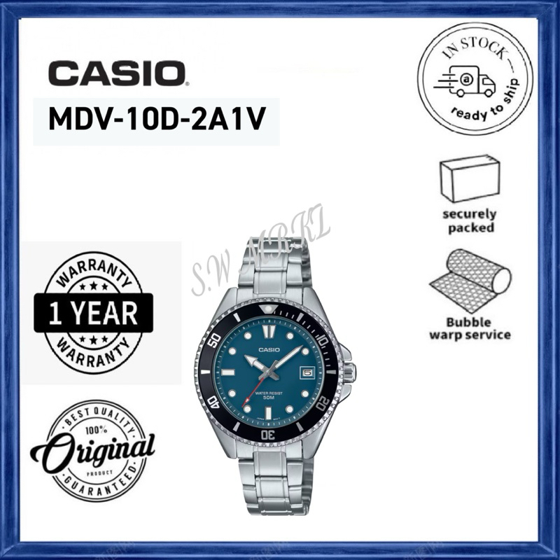 CASIO Watch ORIGINAL MDV-10D-2A1/MDV10D-2A1/MDV-10D/MDV10D | Shopee ...